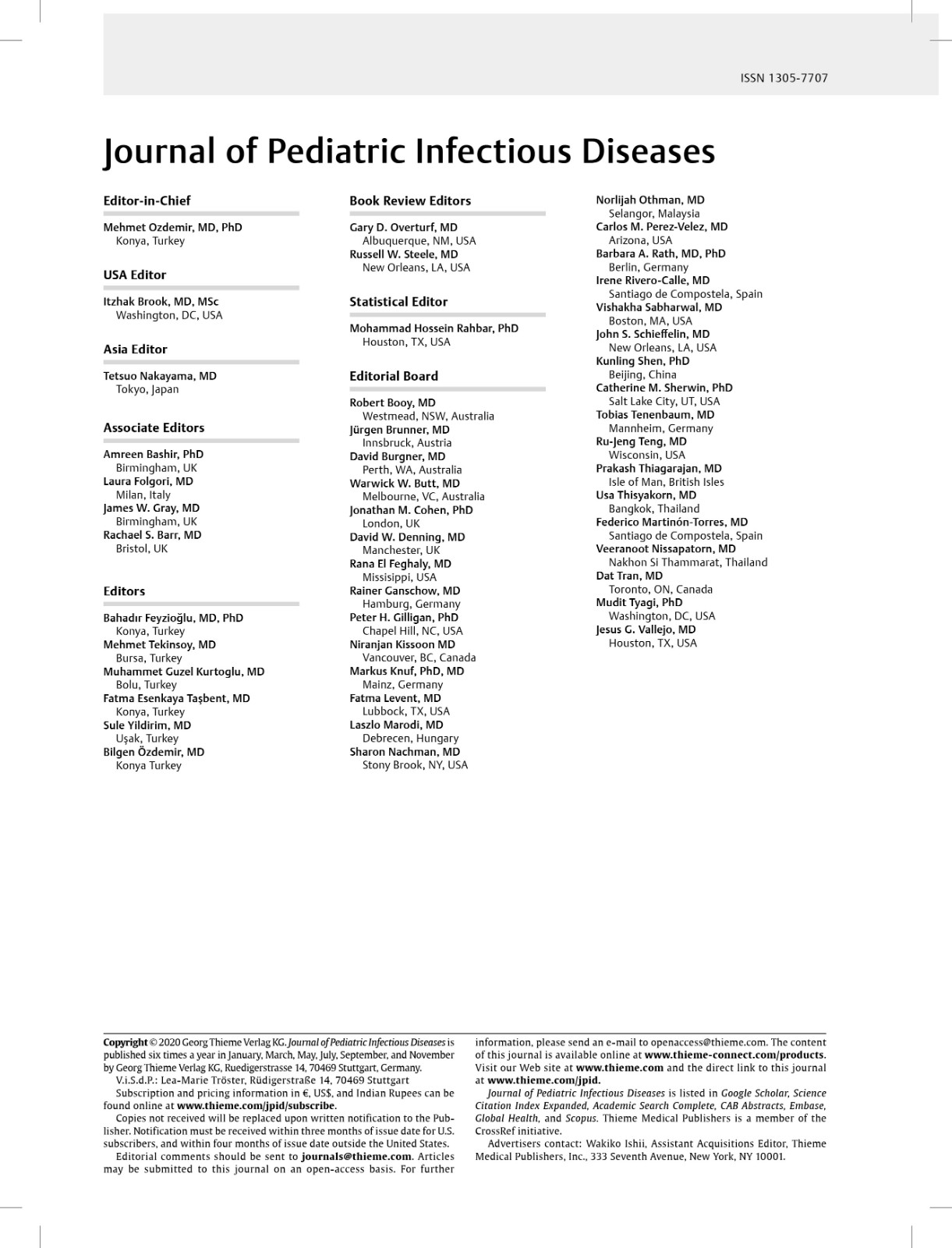 Journal of Pediatric Infectious Diseases - Thieme Publisher China