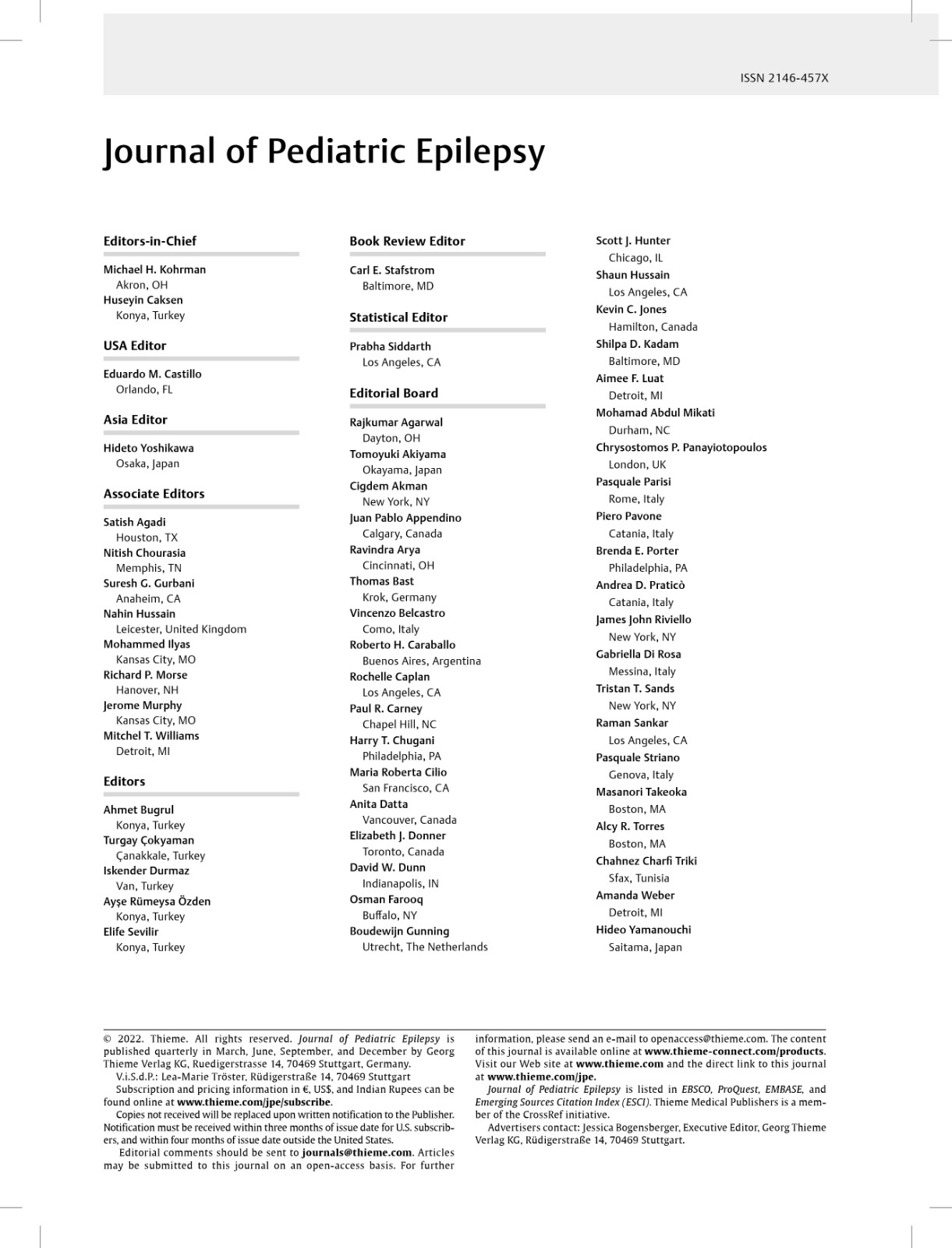 Journal of Pediatric Epilepsy - Thieme Publisher China