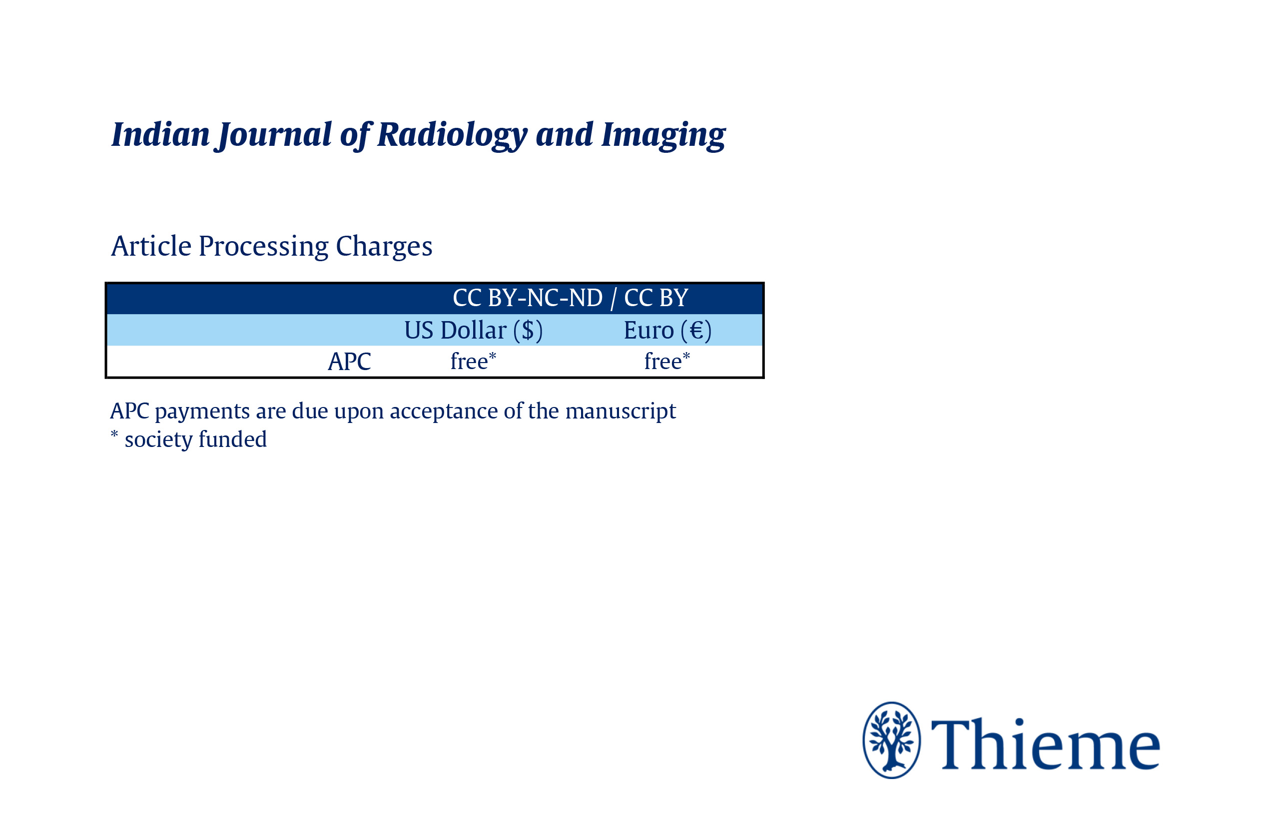 Indian Journal of Radiology and Imaging - Thieme Publisher China