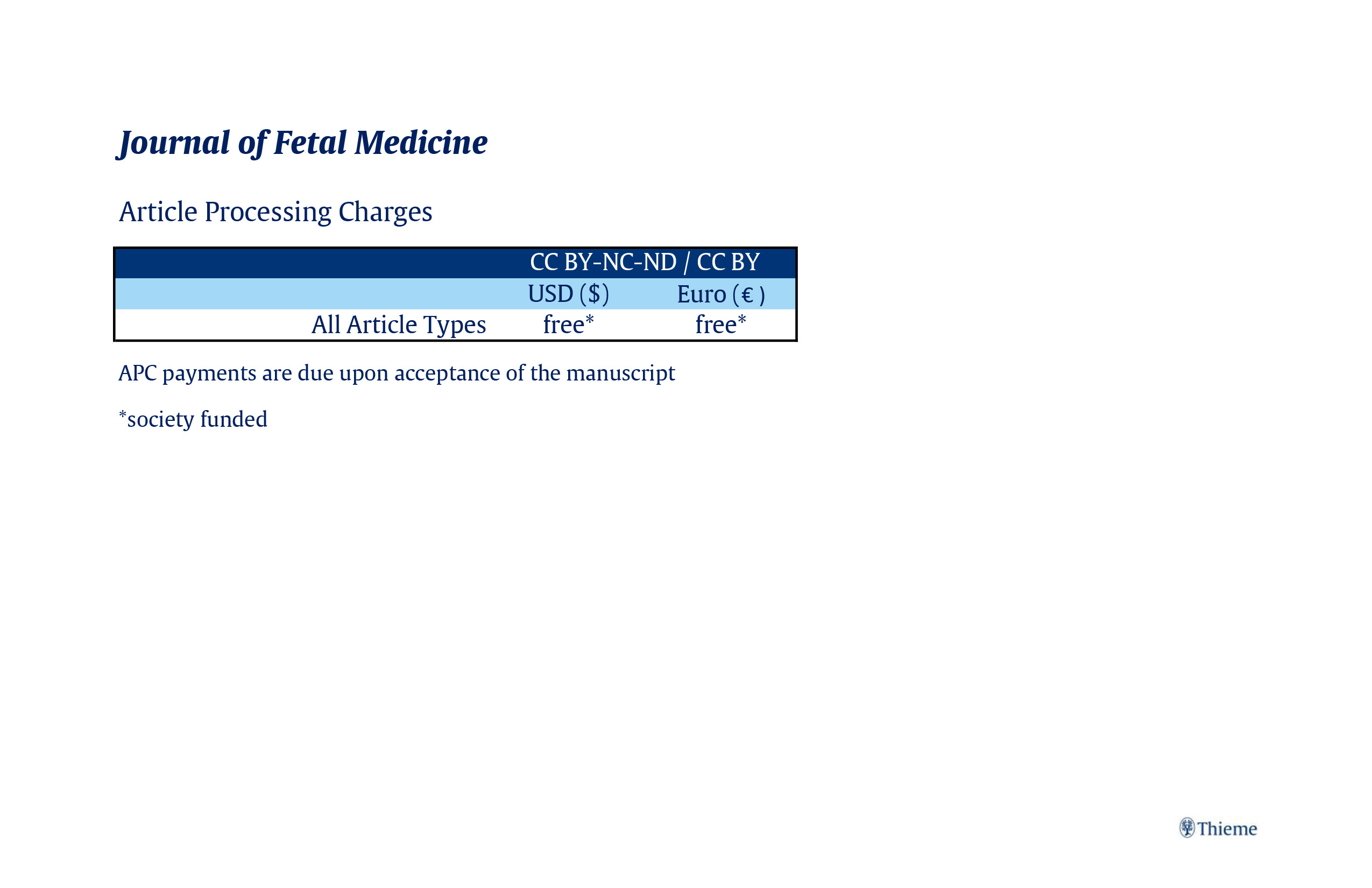 Journal of Fetal Medicine - Thieme Publisher China